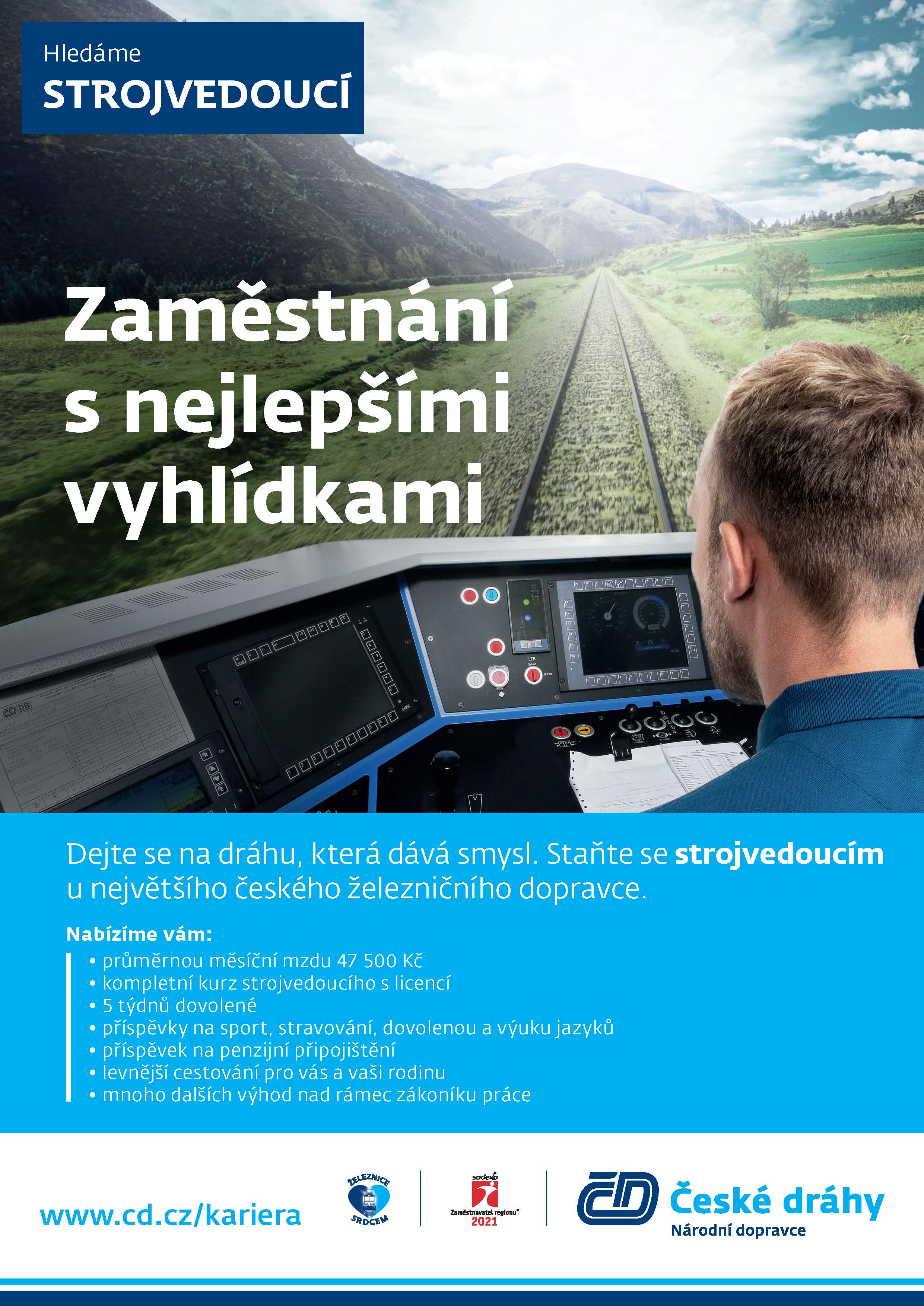 Hledáme kolegy - náborový leták ČD | Střední škola České Velenice